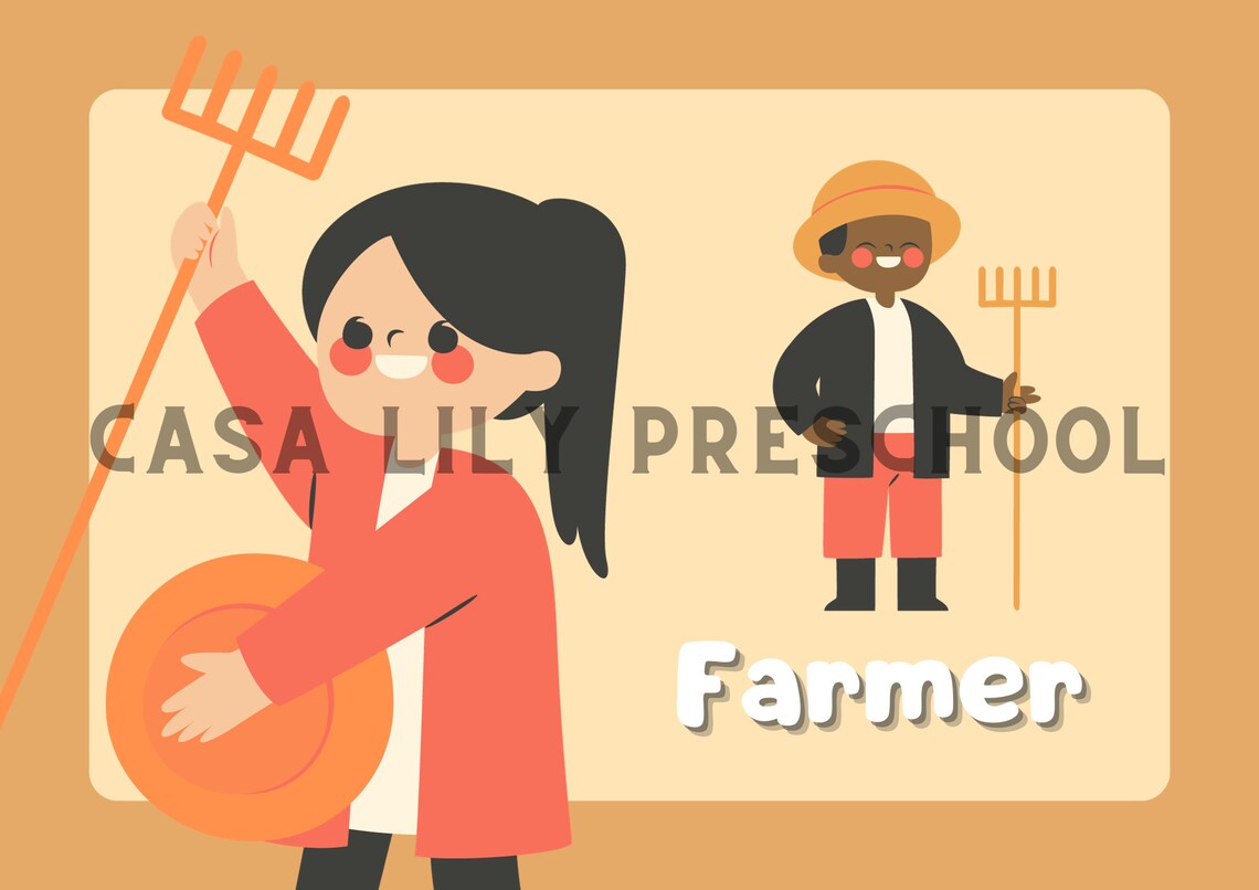 Professions Flashcards: Community Helpers, Kindergarten Cards (digital ...