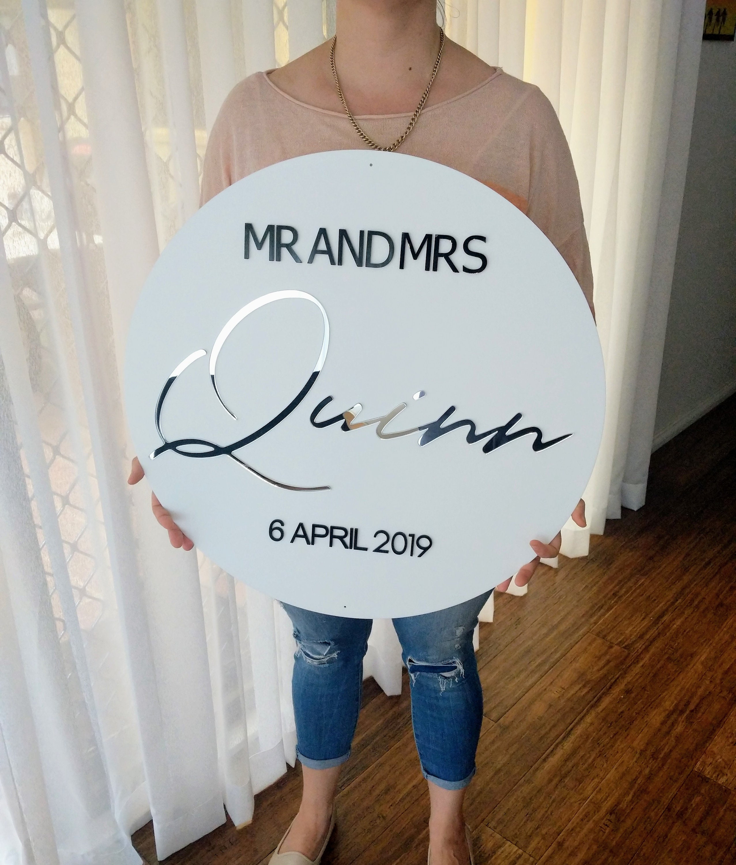 Personalised Round Welcome Sign Guest Book Event | Etsy