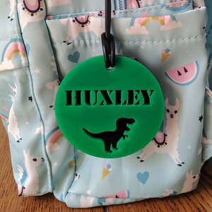 Personalised Acrylic Bag Tags Round Kids Name School Backpacks Back to ...