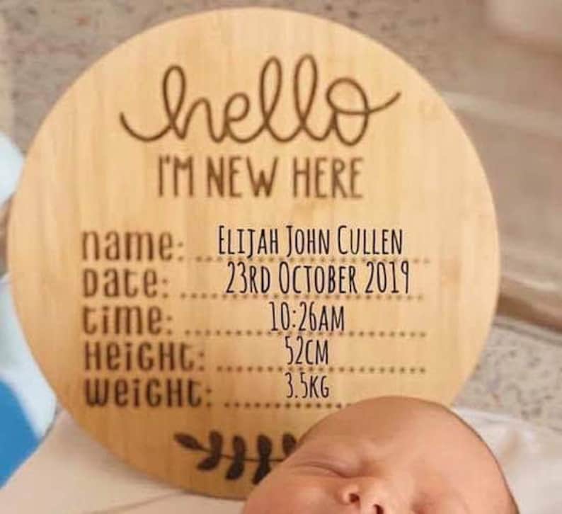Hello World Baby Birth Announcement Arrival Plaque Sign | Etsy