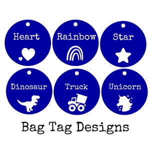 Personalised Acrylic Bag Tags Round Kids Name School Backpacks Back to ...