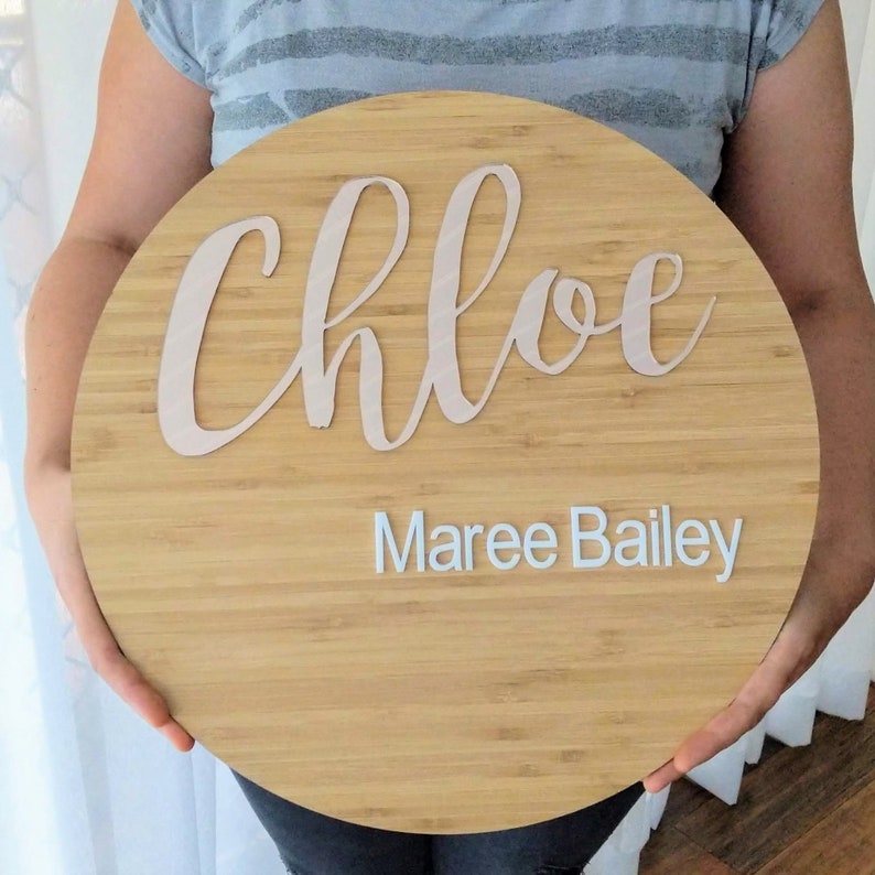 Personalised Round Name Sign Baby Kids Nursery Decor Door | Etsy