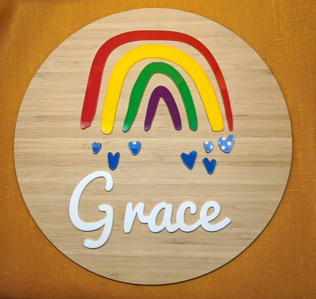 Rainbow Name Sign | Nursery Sign | Girls Decor | Baby Shower Sign ...