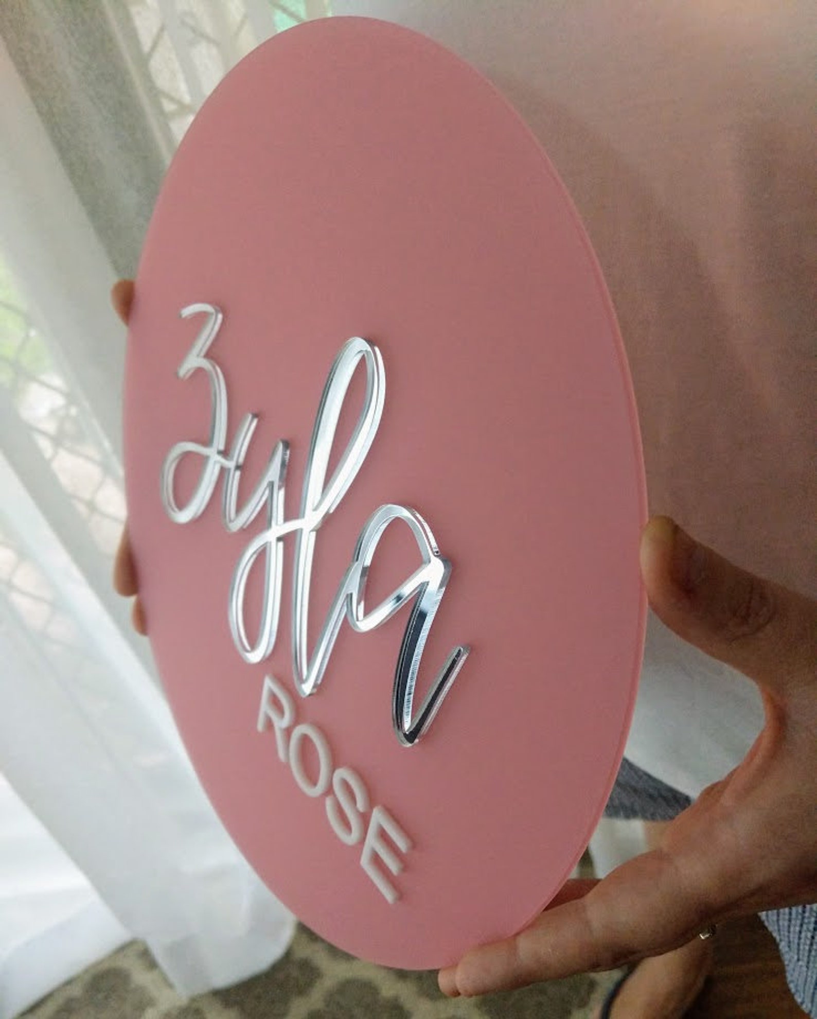 Personalised Round Name Sign Baby Kids Nursery Decor Door | Etsy