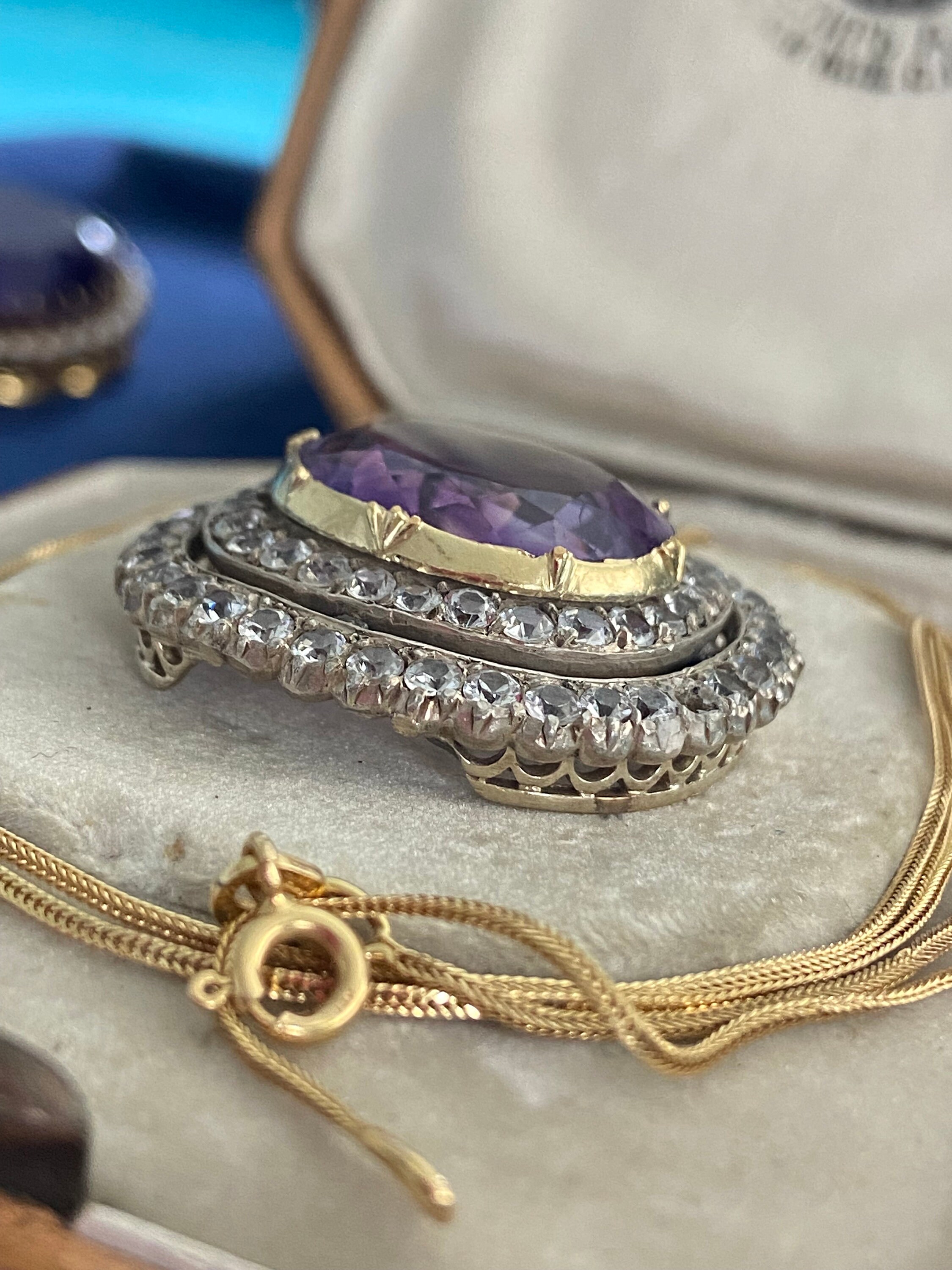 This is a Lovely Antique Russian Siberia Amethyst Set on 15k Gold and ...