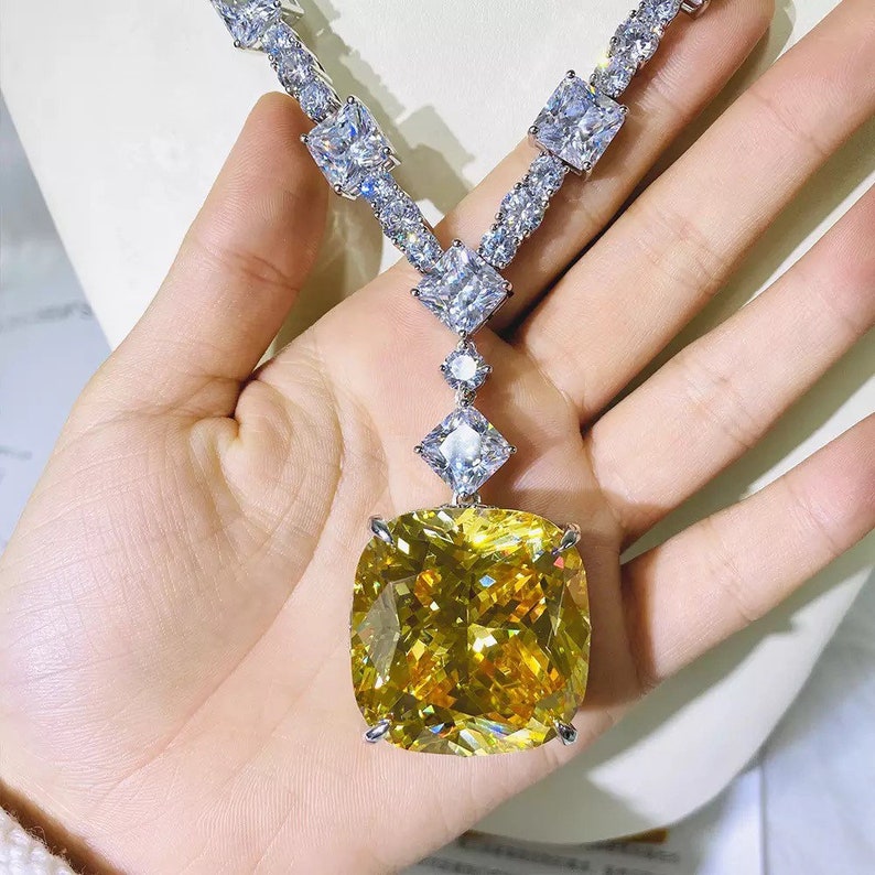 Stunning Yellow CZ 128.54 Carats Sparkling Lady Gaga Tiffany - Etsy