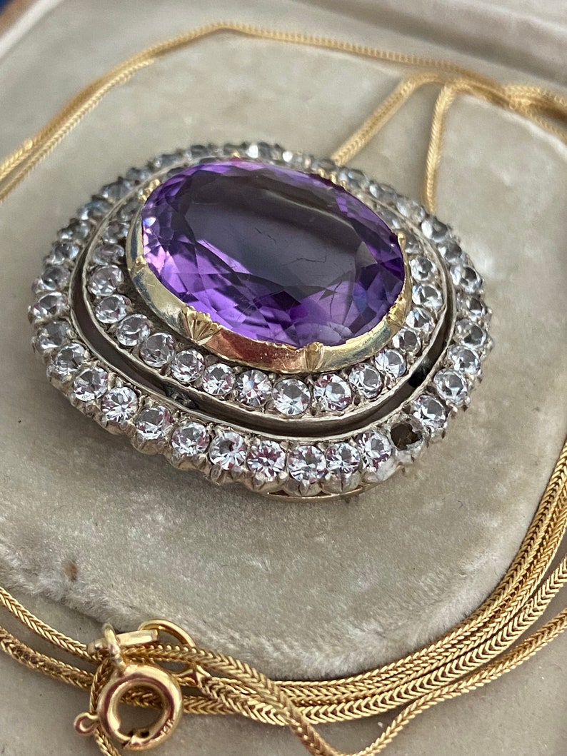 This is a Lovely Antique Russian Siberia Amethyst Set on 15k Gold and ...