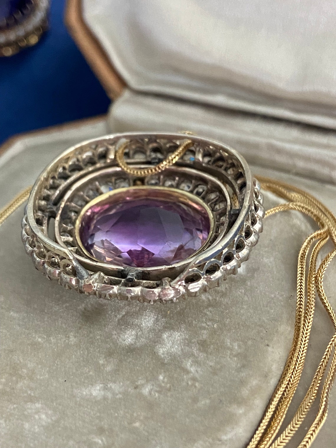 This is a Lovely Antique Russian Siberia Amethyst Set on 15k Gold and ...