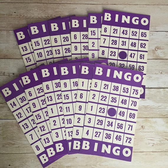 Kits & How To Set of 6 Vintage Bingo Lotto Cards Blue Scrapbook DIY ...