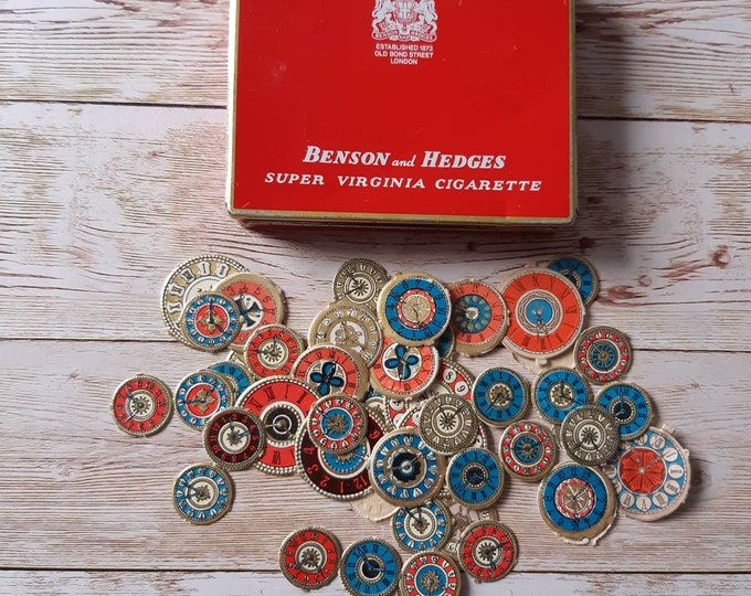 Benson and Hedges Tin With Clock Faces | Clock Ephemera Die Cut Clock ...