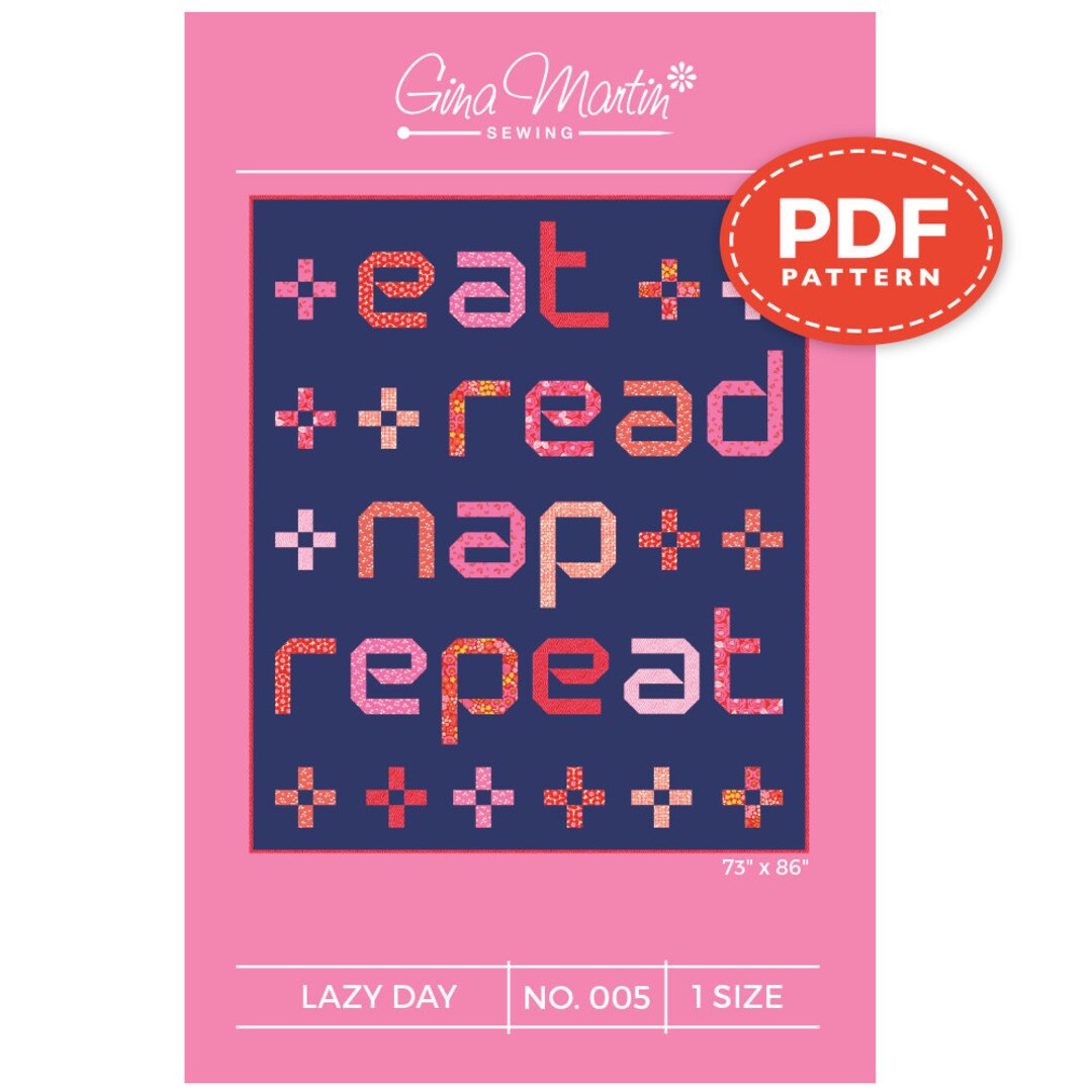 LAZY DAY: A PDF Quilt Pattern Word Quilt Pieced Letters - Etsy