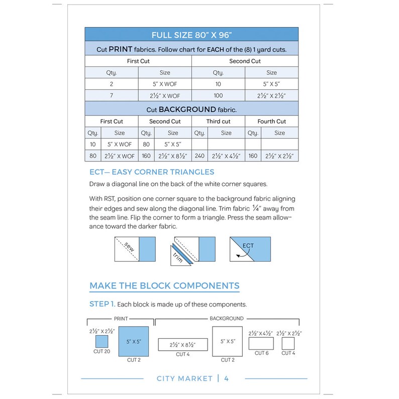 CITY MARKET: A PDF Quilt Pattern in 3 Sizes - Etsy