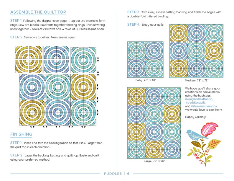 PUDDLES: A Modern Paper Quilt Pattern in 3 Sizes, by Gina Martin - Etsy