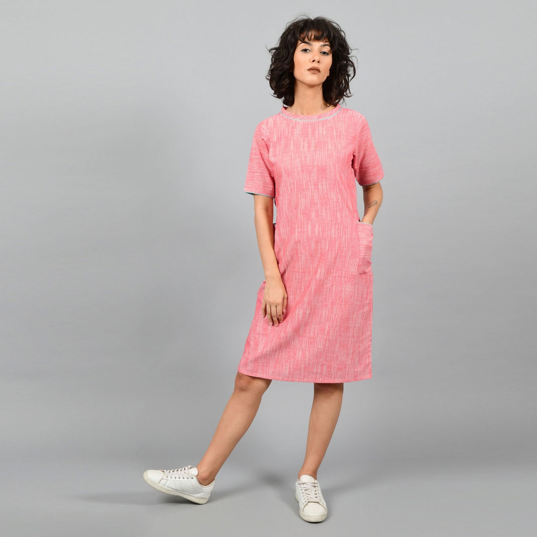 Shift Dress With Pockets Cotton Tunics for Women Cotton - Etsy