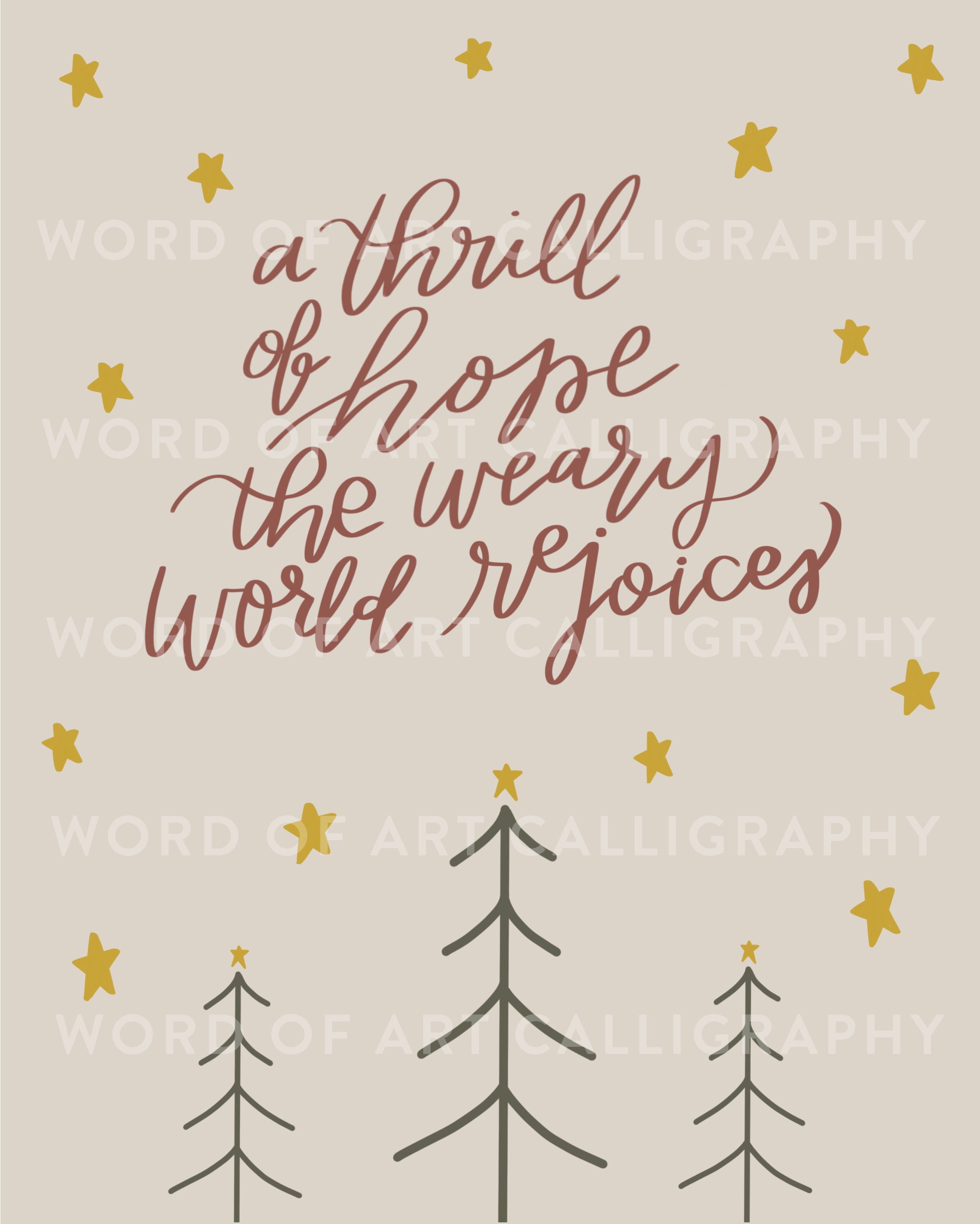 A Thrill of Hope | Christmas Printable | Cream Christmas | Digital ...