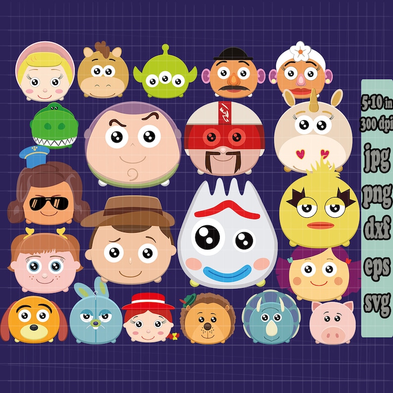 20 Tsum tsum svg Disney Toy story 4 svg bundle cartoon svg | Etsy