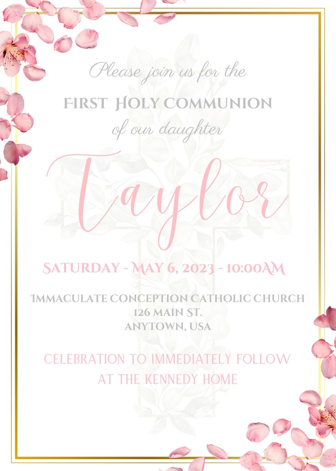 First Holy Communion Invitation - Etsy