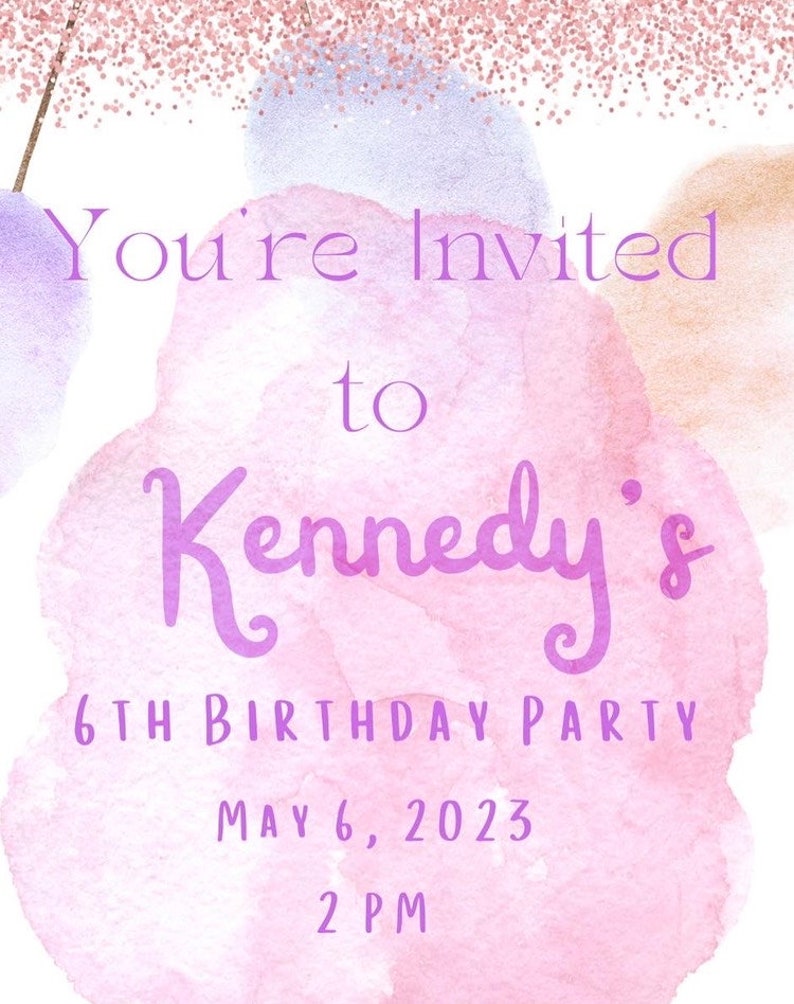 Cotton Candy Birthday Invitation - Etsy