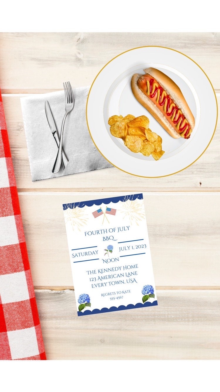 Fourth of July Invitation - Etsy