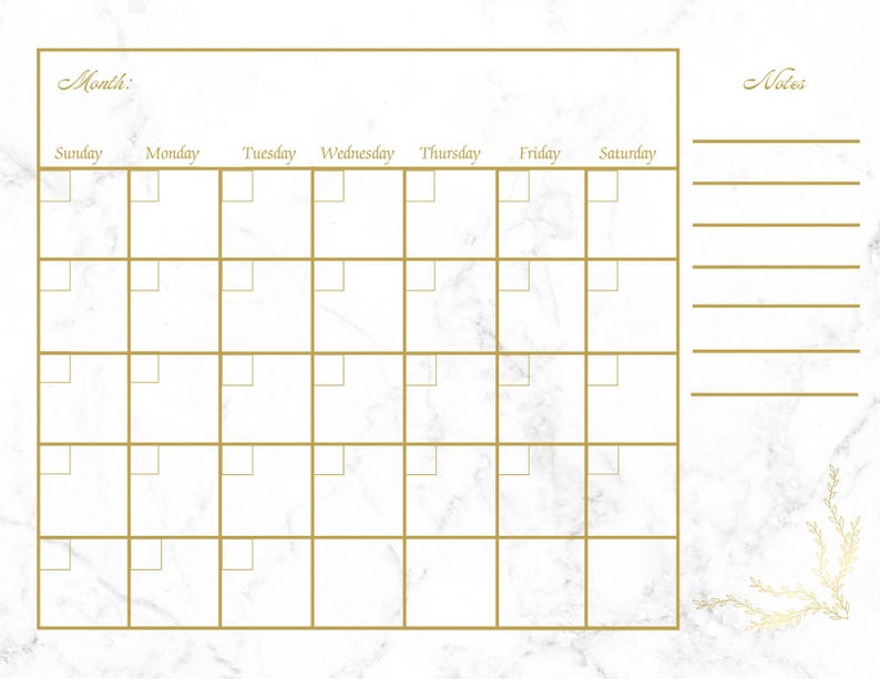 Printable Calendar - Etsy