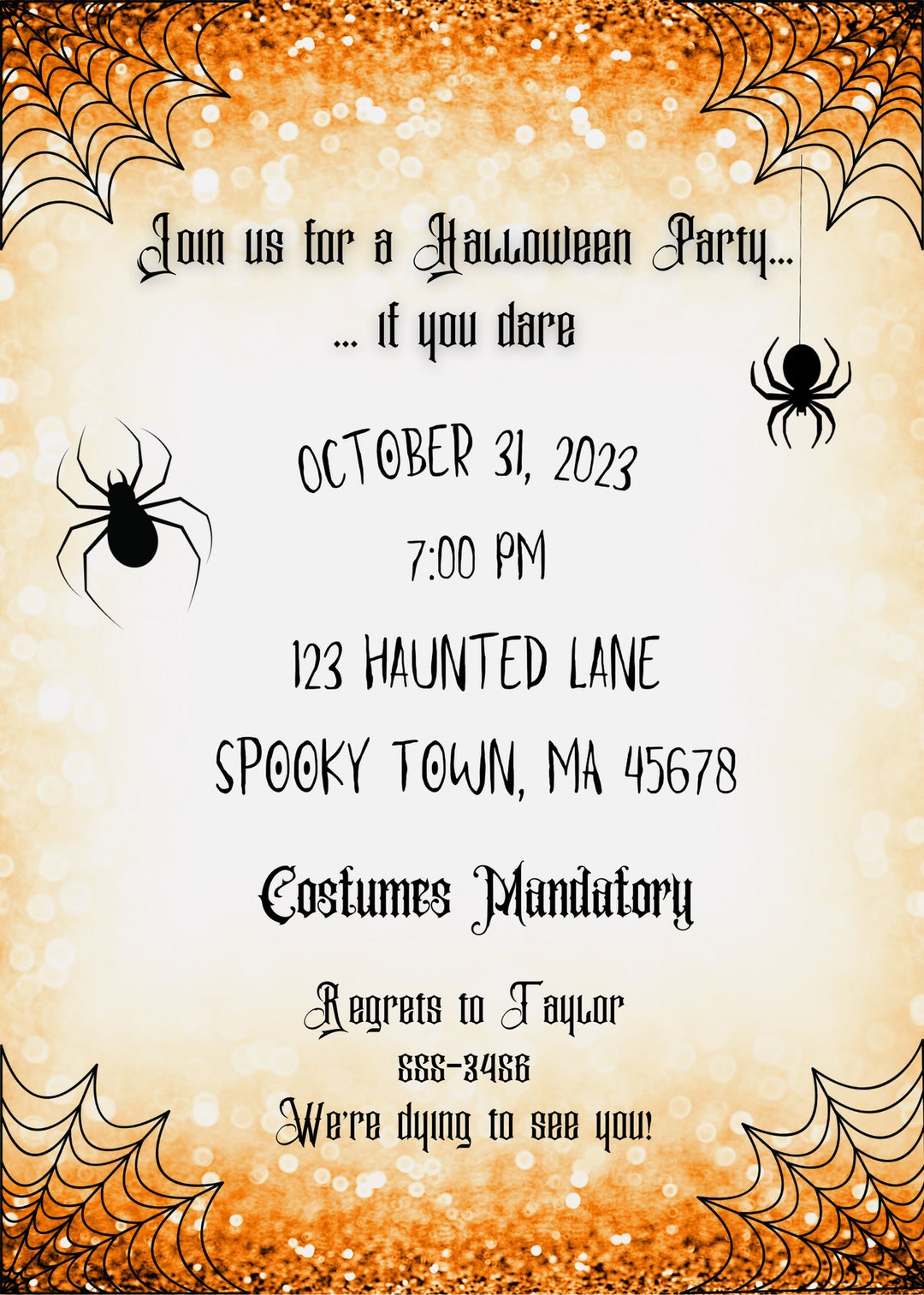 Digital Halloween Party Invitation - Etsy