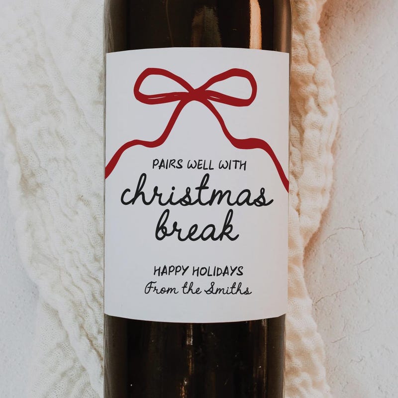 Teacher Wine Label - Etsy