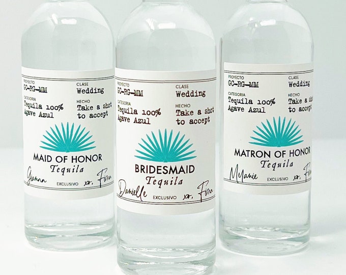 Casamigos Labels for Bridesmaid and Maid of Honor Proposal, Will You Be ...