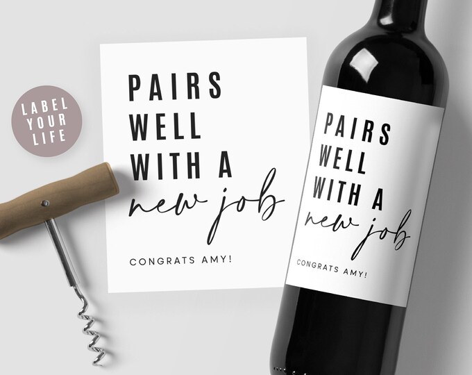 NEW JOB Wine LABEL, Promotion Gift, New Chapter Wine Label, New Job ...