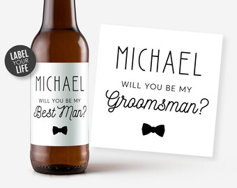 Groomsmen Beer Labels Groomsmen Proposal Personalized Groomsmen Gift ...