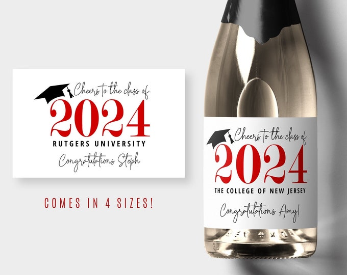 Graduation Champagne Labels | Wine Labels | Class of 2024 2025 2026 ...