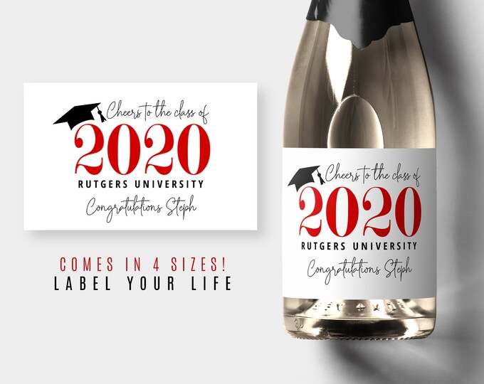 Graduation Champagne Labels Wine Labels Class of 2020 2021 - Etsy