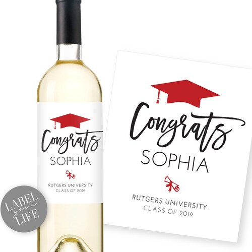 Graduation Champagne Labels Wine Labels Class of 2020 2021 - Etsy