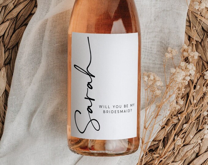Bridesmaid and Maid of Honor Wine Labels, Will You Be My Bridesmaid ...