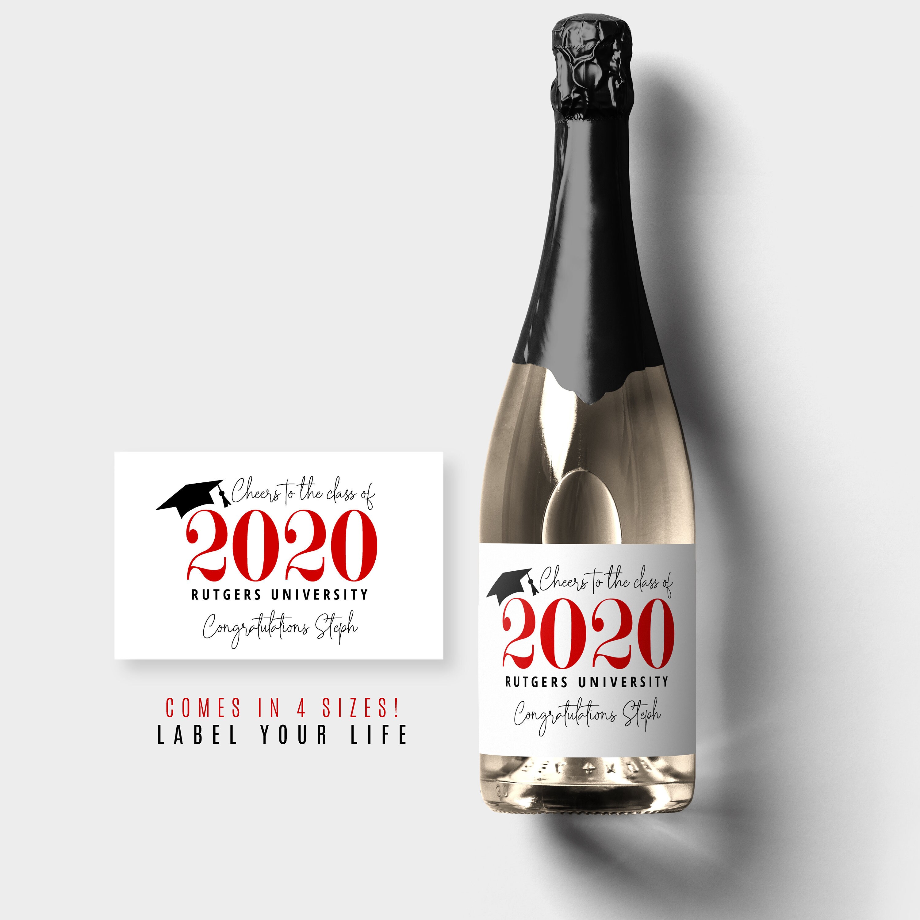 Graduation Champagne Labels Wine Labels Class of 2020 2021 - Etsy