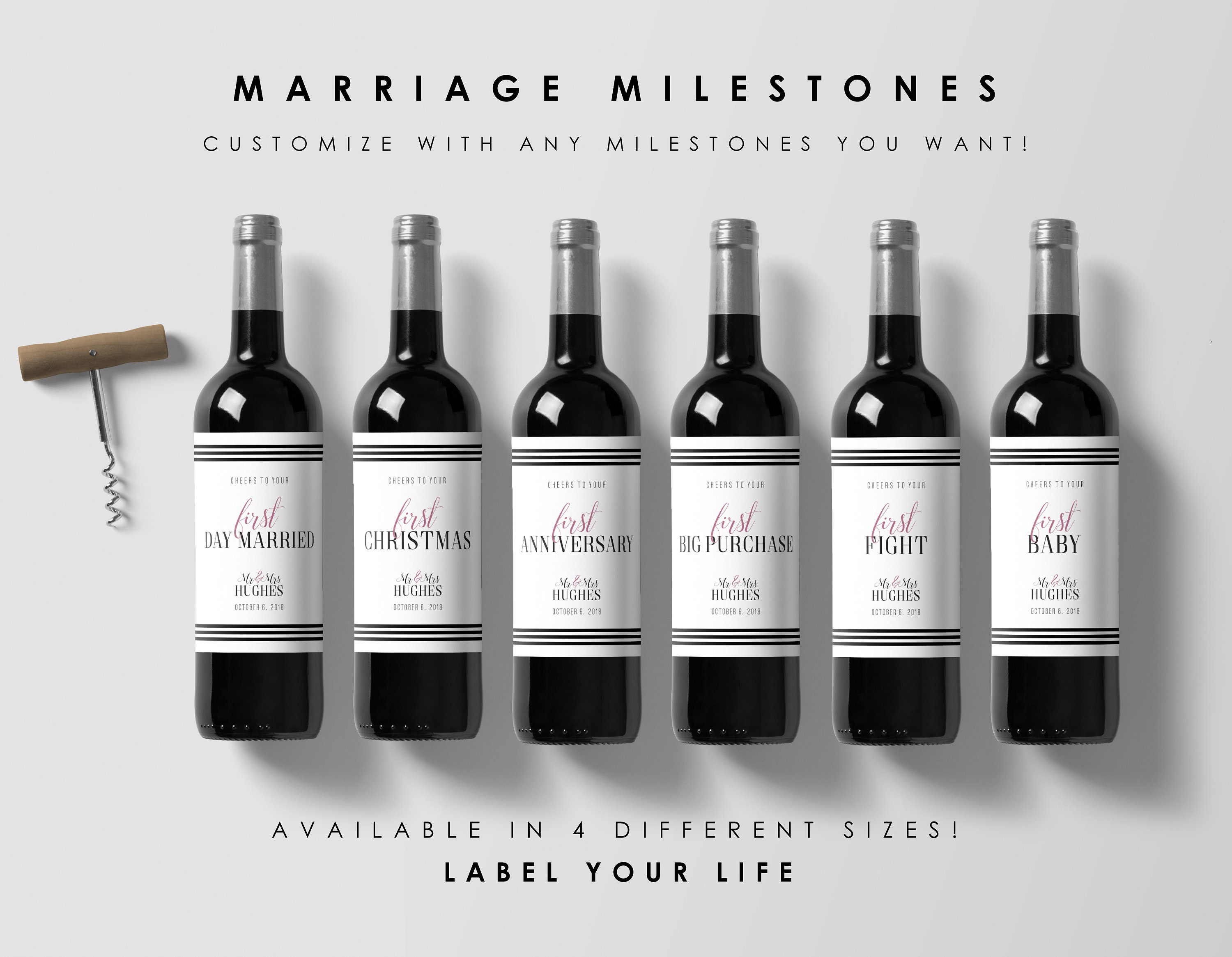 Marriage Milestone Label Set Wedding Milestone A Year of - Etsy