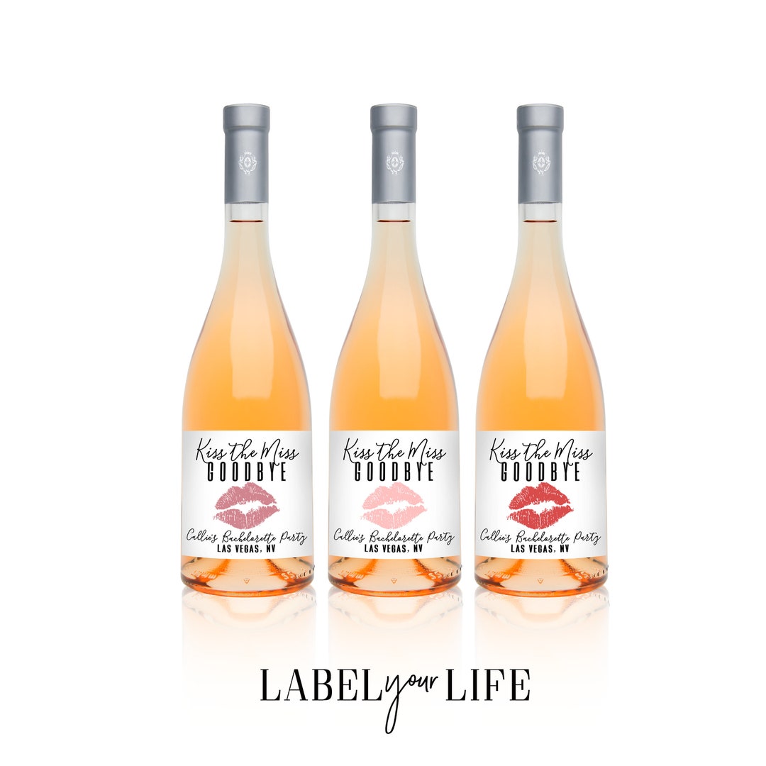 Kiss the Miss Goodbye Champagne Labels, Bachelorette Party Champagne ...