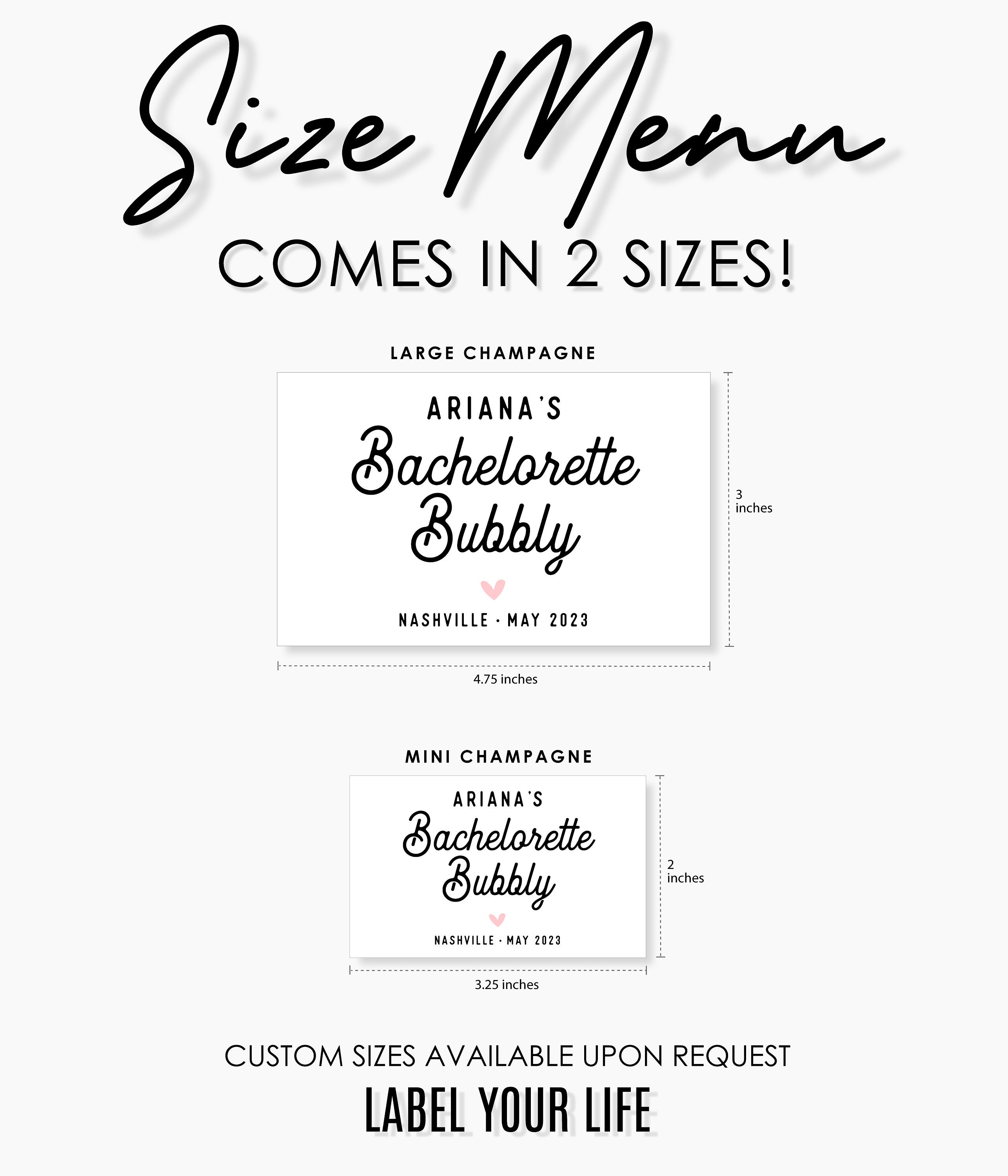 Bachelorette Bubbly Champagne Labels / Bachelorette Party | Etsy