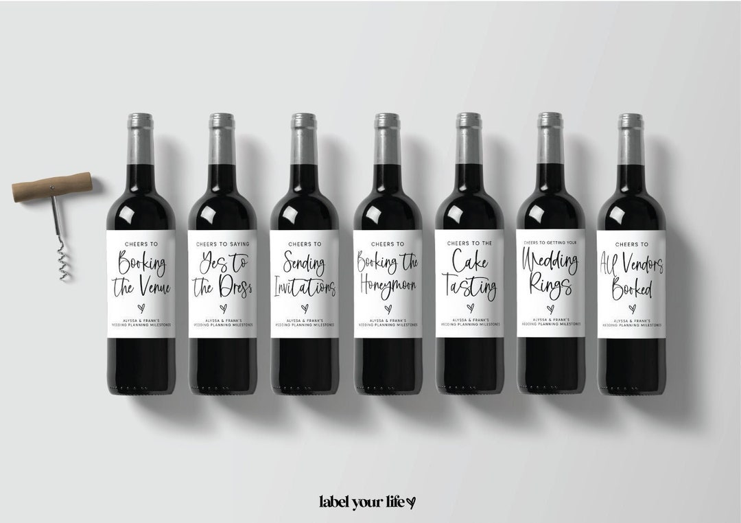 Wedding Planning Milestones Wine Labels, Wedding Planning Milestones ...
