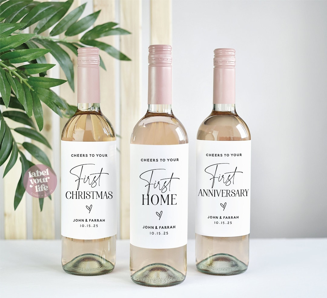 Marriage Milestones Wine Labels | Wedding Gift to Couple | Wedding ...