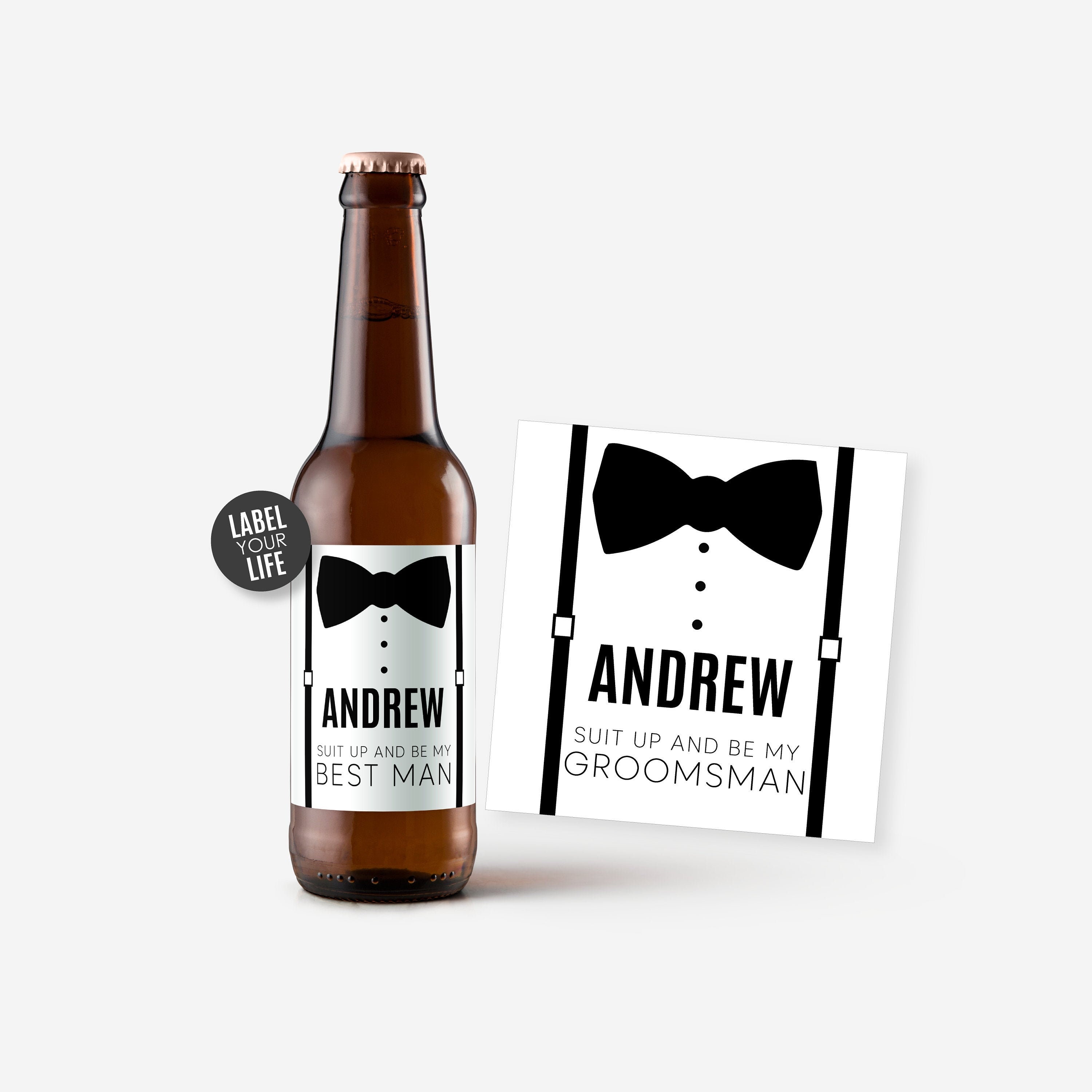 Groomsmen Beer Labels It's Time to Suit Up Best Man | Etsy
