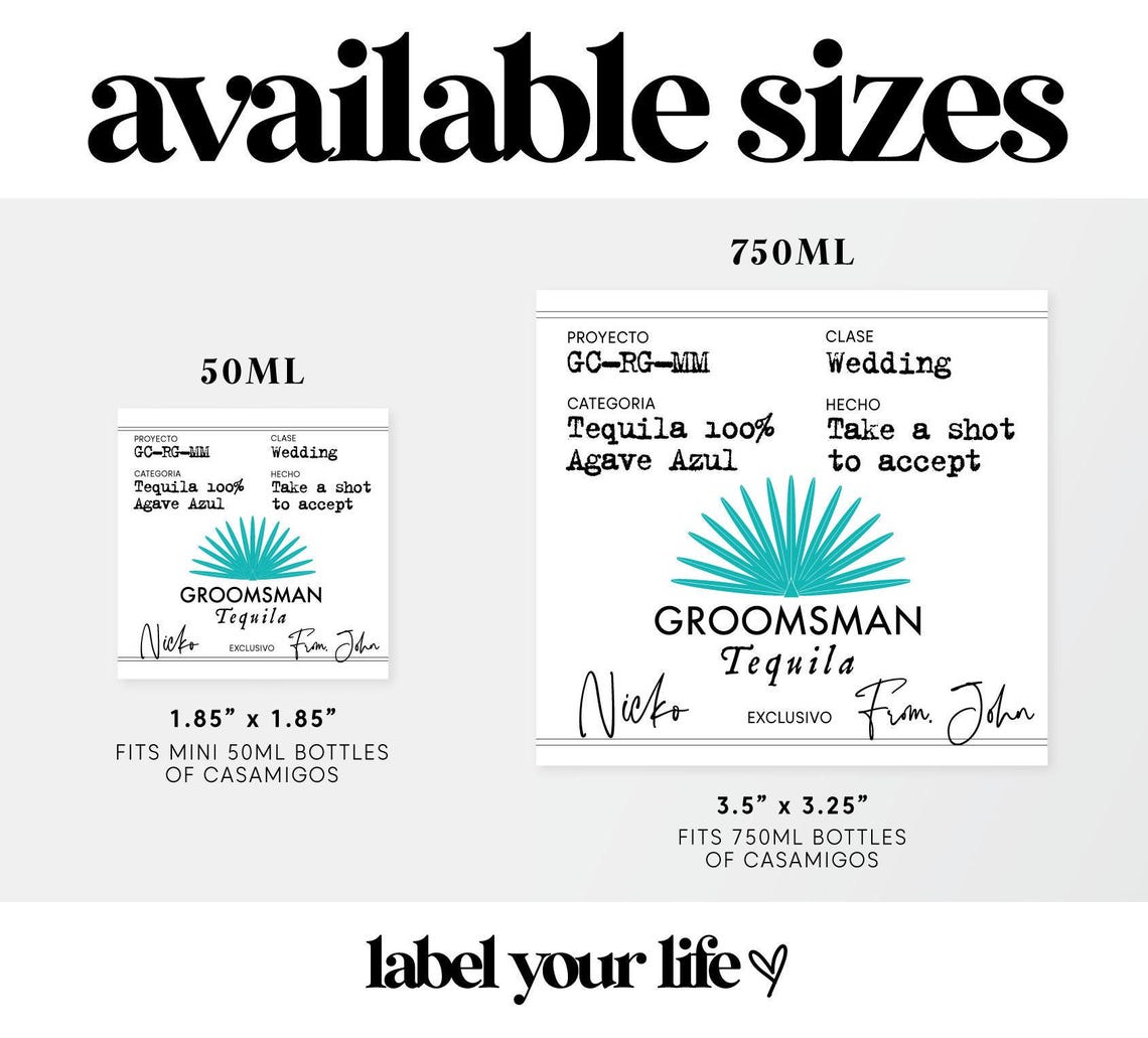 Casamigos Labels for Groomsman & Best Man Proposal, Will You Be My ...