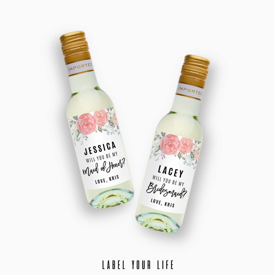 Will You Be My Bridesmaid Wine Label, Champagne Label, Mini Labels ...