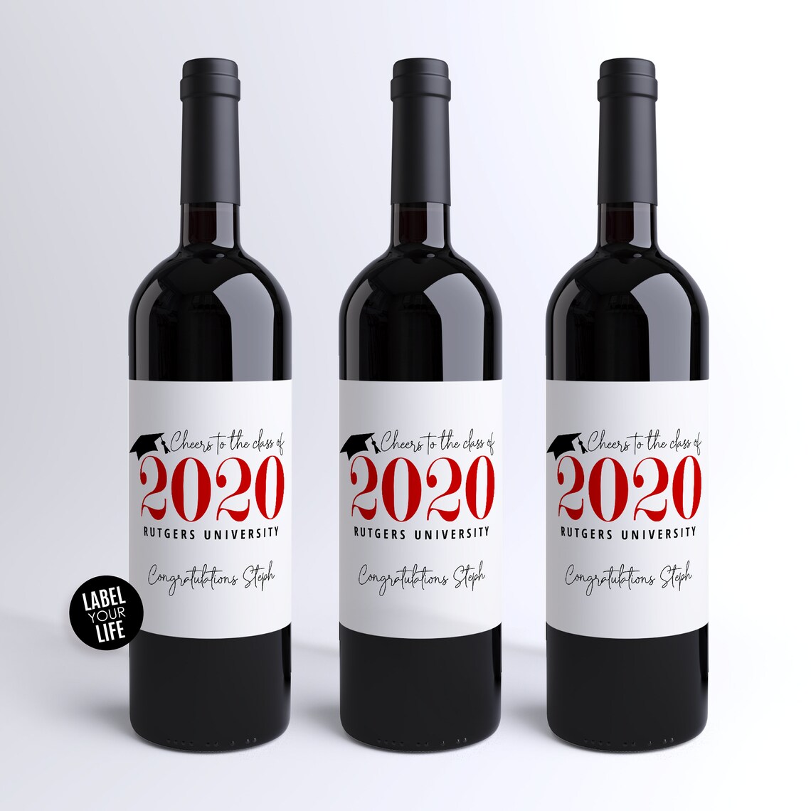 Graduation Champagne Labels Wine Labels Class of 2020 2021 - Etsy