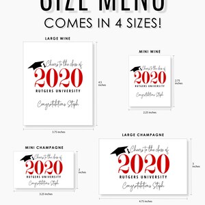 Graduation Champagne Labels Wine Labels Class of 2020 2021 - Etsy