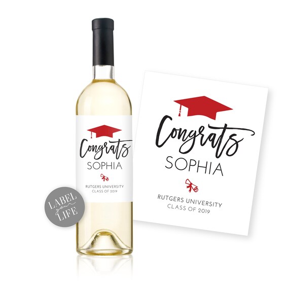Graduation Wine Labels Champagne Labels Class of 2019 2020 | Etsy