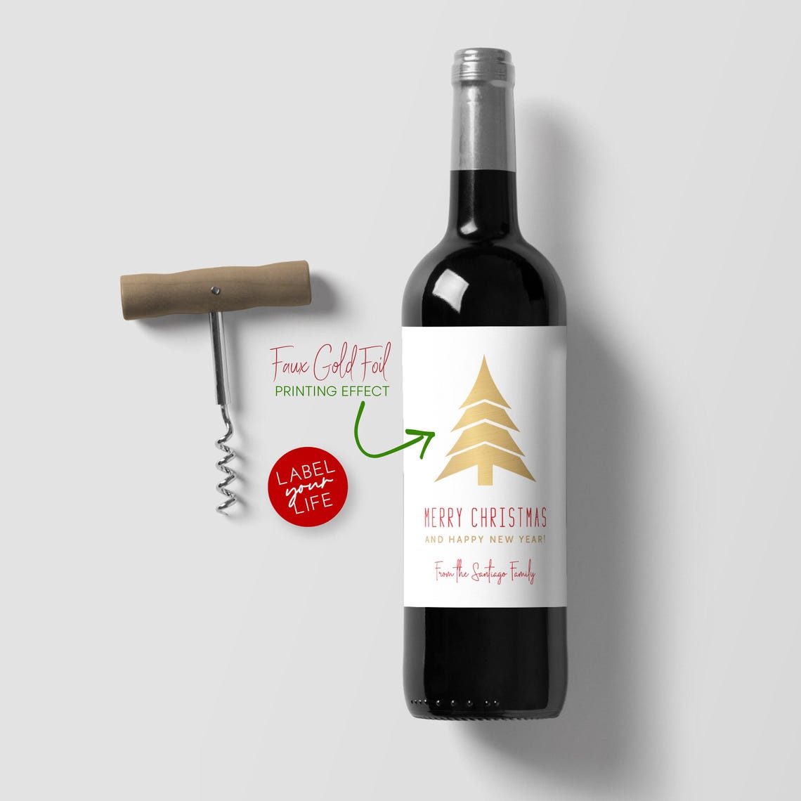 Christmas Wine Labels, Christmas Gift, Custom Gift, Personalized ...