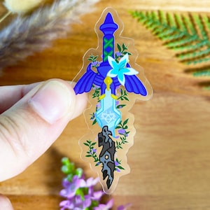 The Legend of Zelda Master Sword Sticker, Transparent Waterproof Vinyl ...