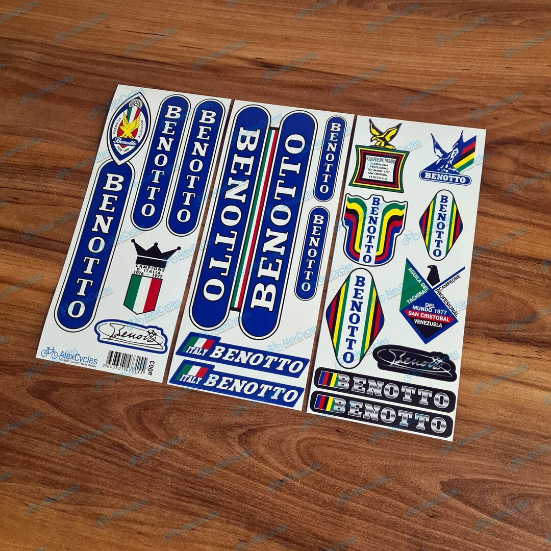 Benotto Italy Restoration Frame Fork Decals Stickers Set Campagnolo ...