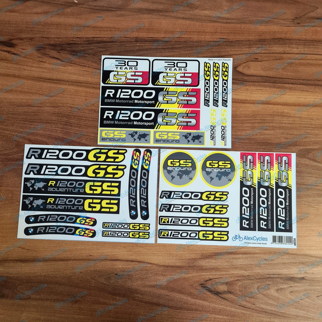 BMW Motorrad Motorsport R1200GS Enduro Yellow Laminated Decals Stickers ...