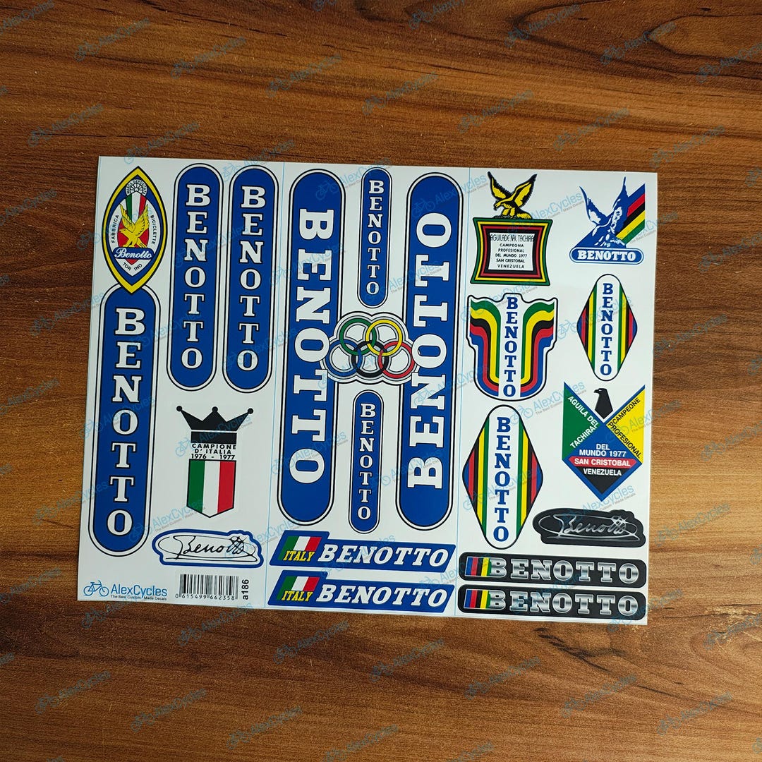 Restoration Benotto Italy Olympic Frame Fork Decals Stickers Kit ...